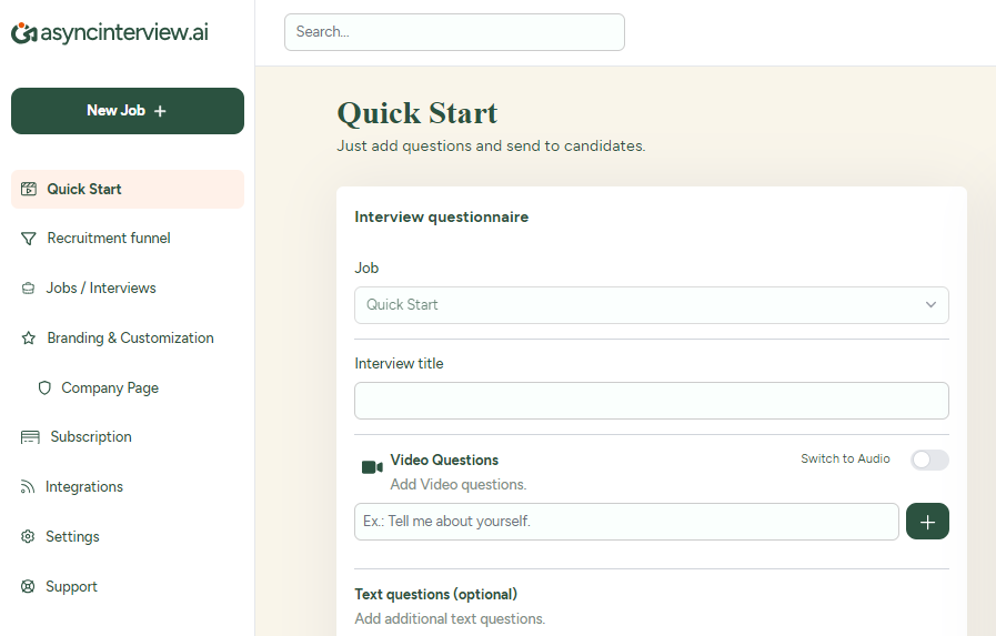 Quick Start - Async Interview